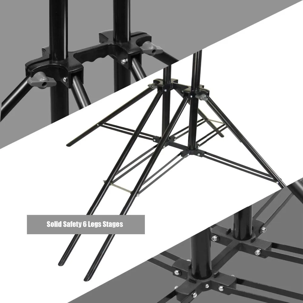 3 In 1 Multi Backdrop Stand Triple Crossbar Backdrop Stand Photo Video ...