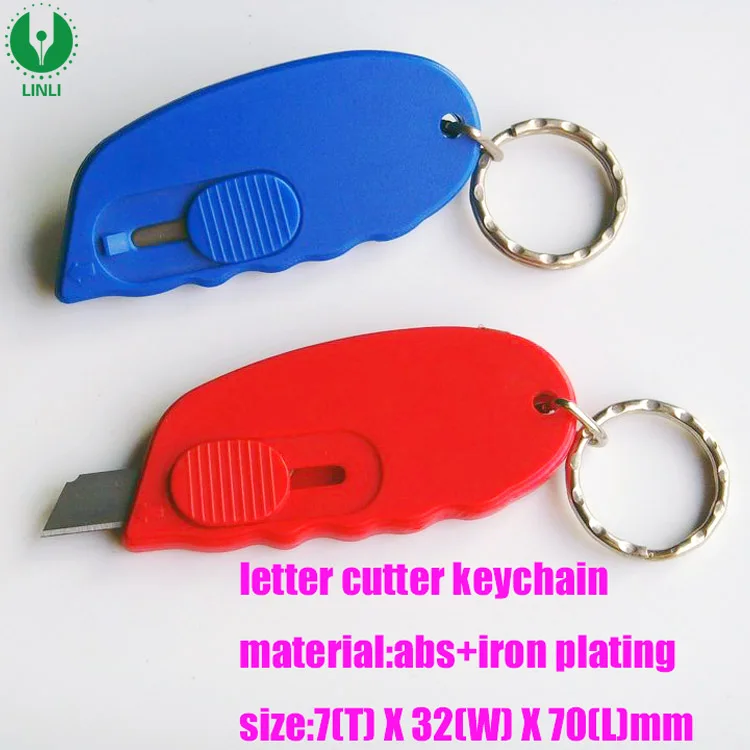 Mini Safety Plastic Retractable Paper Box Cutter Knife With Keyring ...