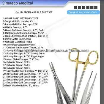 Gallbladder And Bile Duct Set - Buy Minor Basic Instrument Set Surgical ...