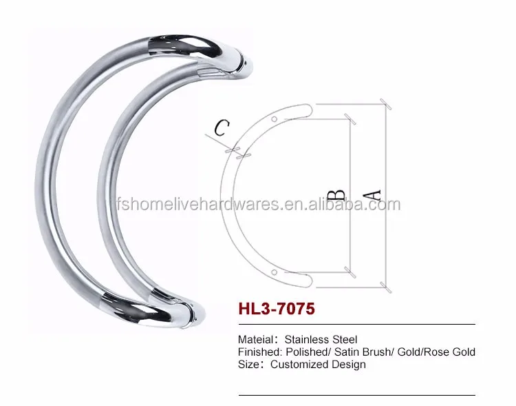 Polished Brushed 201/304/316 C Shape Stainless Steel Door Handle - Buy ...