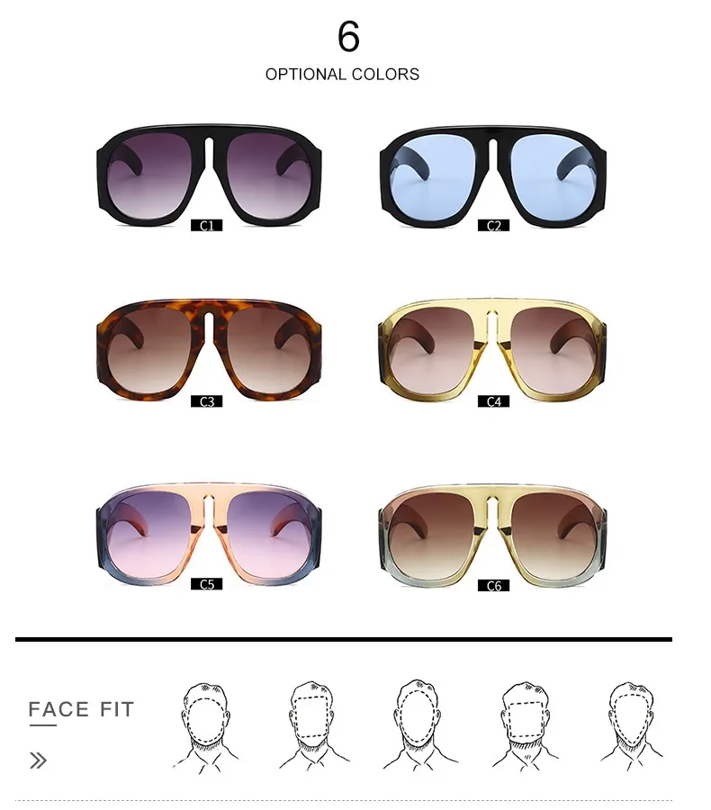 Cc1770 New Black Oversized Visor Sunglasses Women Multi Gradient Color ...