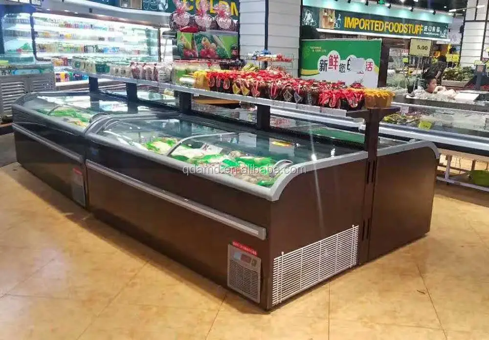 High Quality Open Top Refrigerator Supermarket Island Freezer For ...