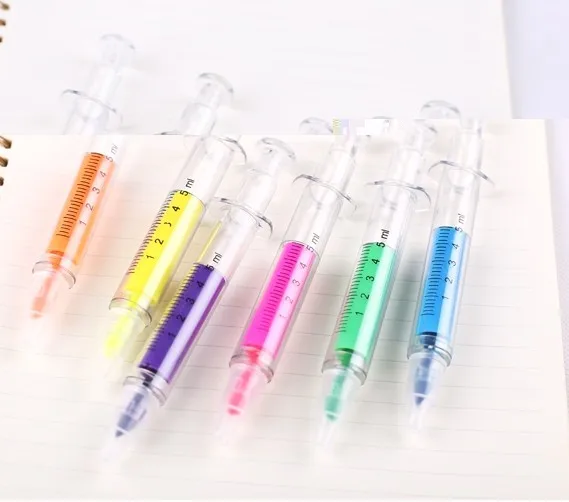 Tianyi Colored Syringe Shape Barrel Highlighter - 12 Colors