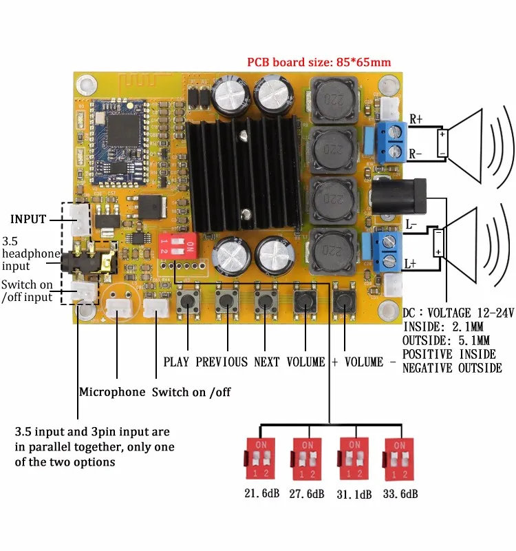 Tda7492 2*50w 4-8ohm Class D Amplifier Module - Buy Class D Amplifier ...