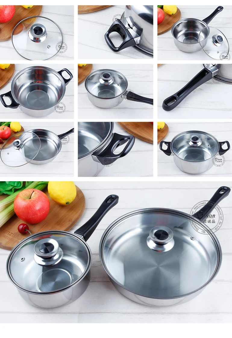 6 Pcs Stainless Cooking Pot Kitchen Set Cookware With Good Price - Buy ...