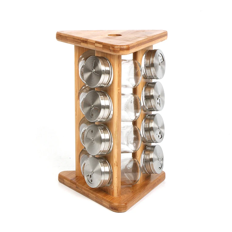 Custom Bamboo Stand Kkitchen Corner Triangle Spice Rack - Buy Triangle ...