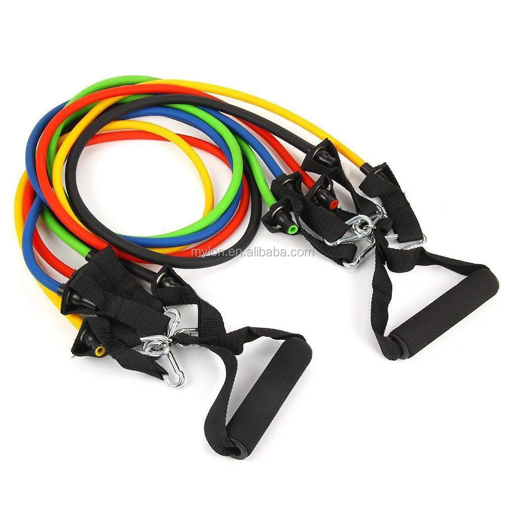 Anti-snap Exercise Tubes Handles Door Anchor Ankle Straps Carry Bag ...