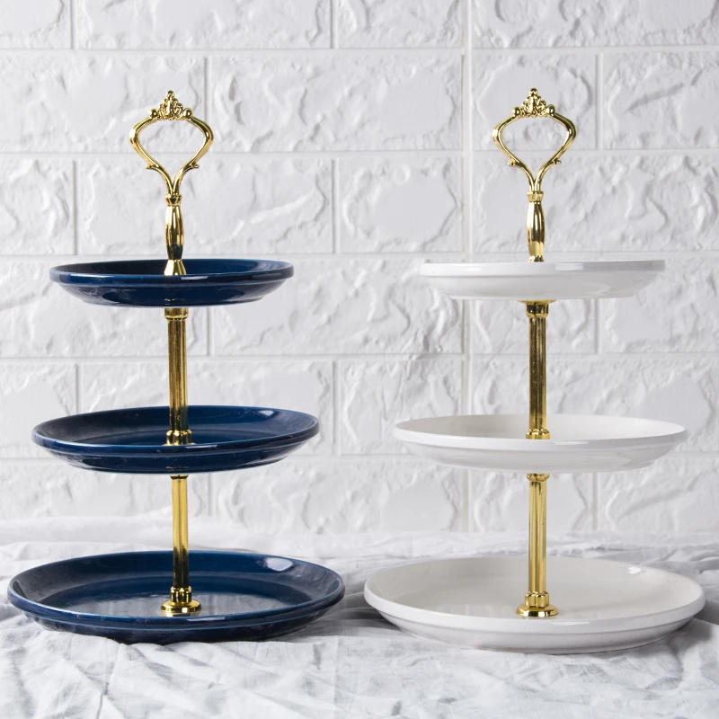 3 Tier Colorful Ceramic Plate Dessert Plates For Wedding 2 Level Party ...