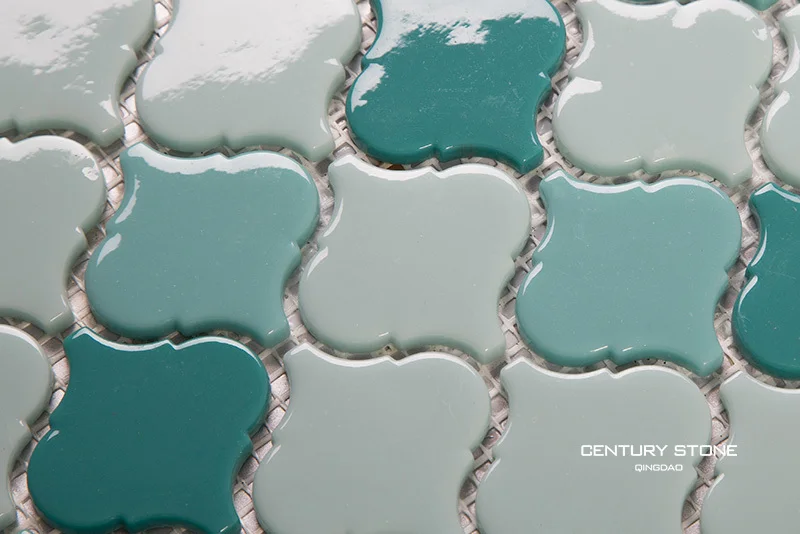 Glossy Candy Solid Glass Green Arabesque Tiles Mosaic - Buy Arabesque ...