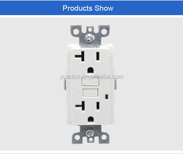 20A 125V US Hospital Grade Duplex AC GFCI Receptacle Socket| Alibaba.com
