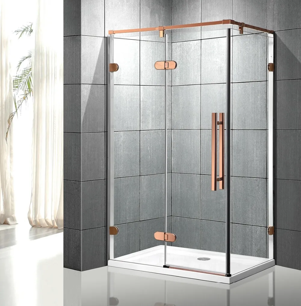 Luxury Rose Gold Frameless Shower Room - 8mm Tempered Glass