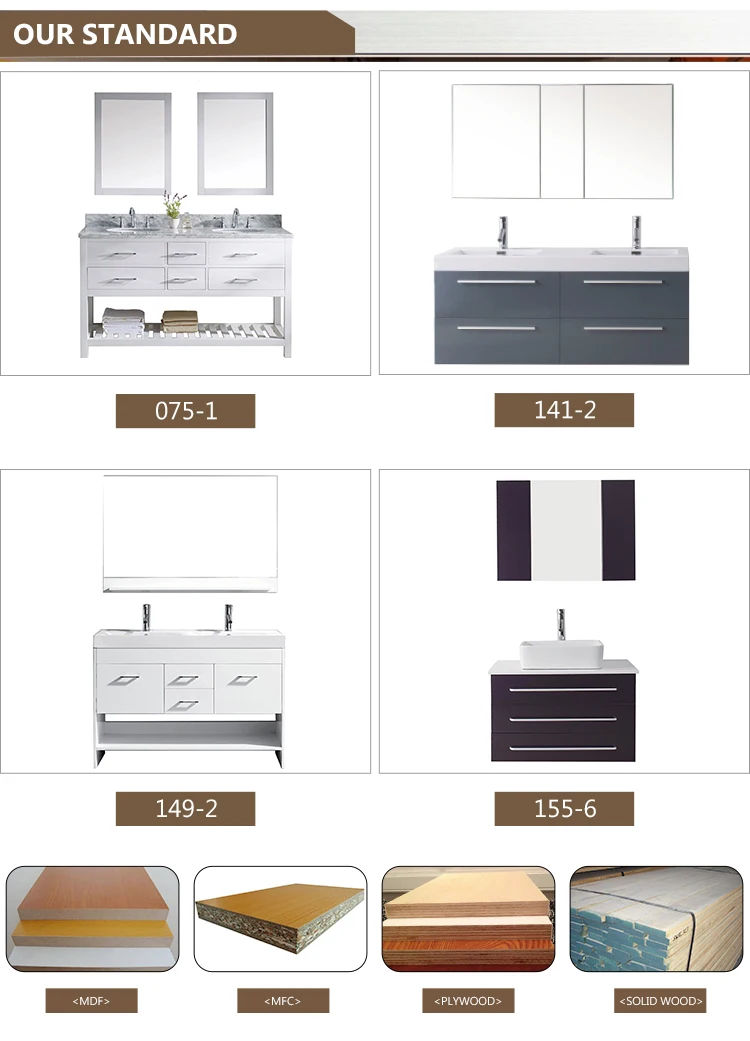 White Melamine Carcass Cabinet - Thermofoil Bathroom Vanity