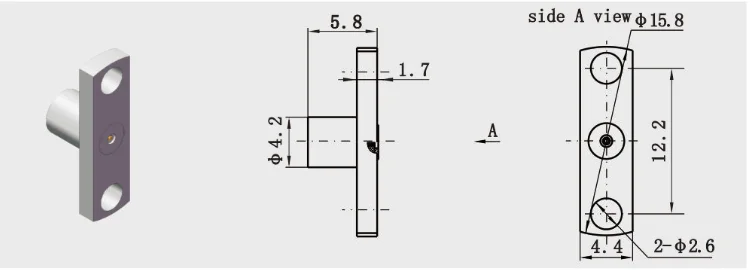 Smp Male Limited Detent Hermetically Sealed Connector 4 Holes Flange ...