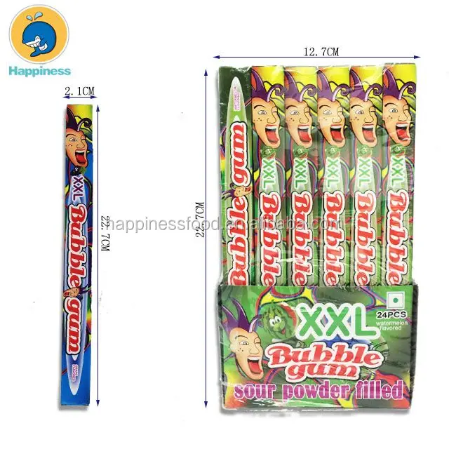 Fruit Flavor Long Stick XXL Bubble Chewing Gum - 15g*24pcs*16boxes