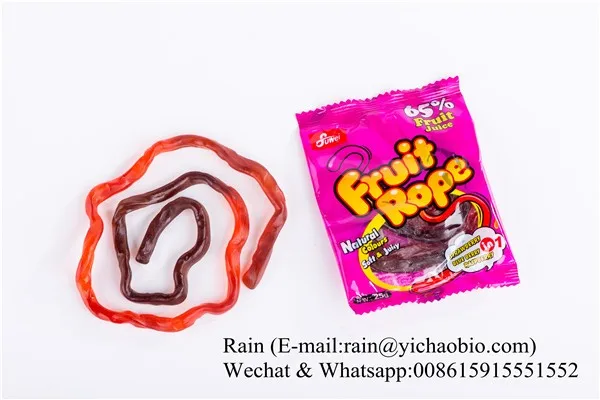 High Quality Fruit Rope Long Stick Gummy Candy - Buy Halal Flavor Fruit ...