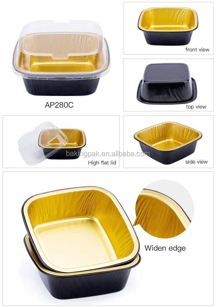 280ml/9oz Colorful Aluminum Foil Food Container Ovenable Catering ...