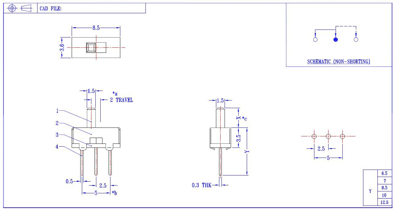 SS12D00 SPDT 3PIN 2 Position Slide Switch| Alibaba.com