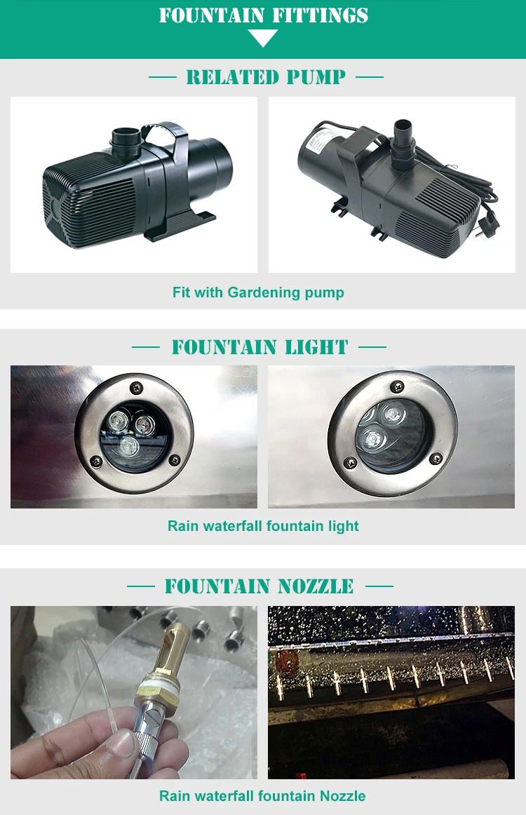 Outdoor Water Curtains - Customized Stainless Steel Fountains