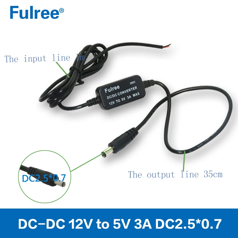 12v To 5v 3a Dc Step Down Buck Converter With Dc Jack 5.5*2.1/2.5mm 3.5 ...