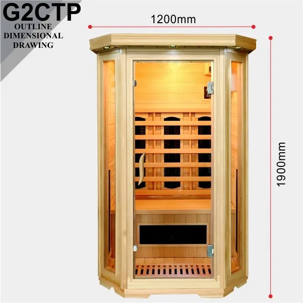 Small Corner Type Sauna Cabins 2 Person Fir Infrared Sauna House G2ctp ...