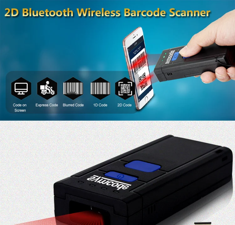 Outdoor Qr Code Reader 1d/2d Wireless Barcode Scanner Wearable Handfree ...
