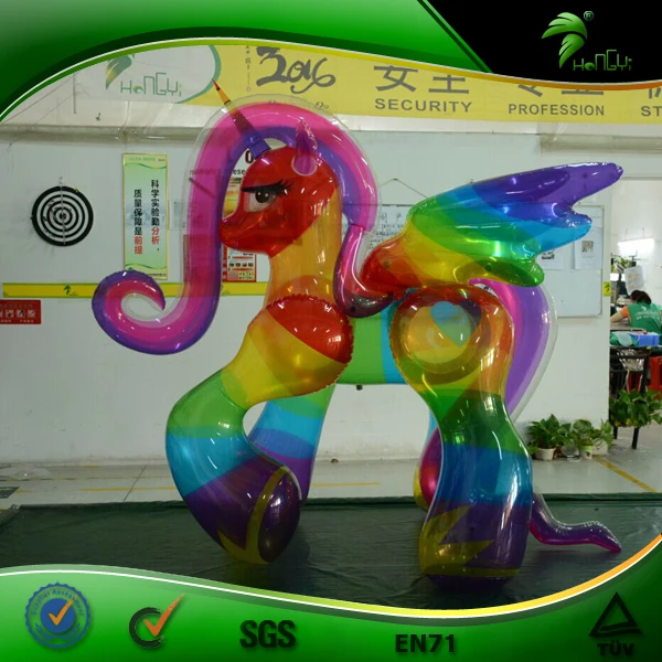 Colorful Inflatable Clear PVC Cartoon Inflatable Transparent Unicorn ...