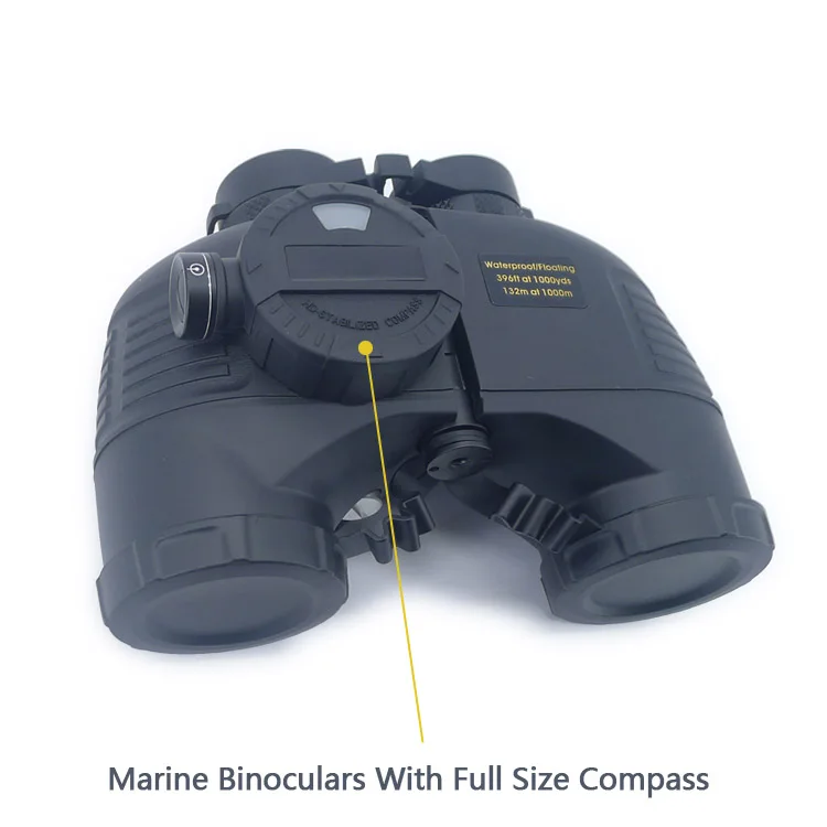 W7012 Black Waterproof Floating 7x50 Marine Binoculars With Compass ...