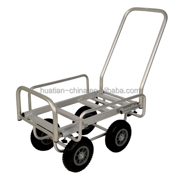 Huatian Aluminum Frame Hand Push Trolley Cart - Durable & Convenient