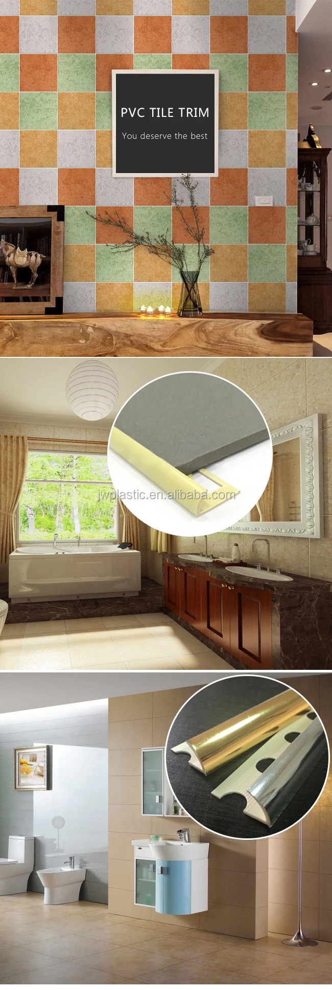 10mm Pvc Tile Trim Plastic Strip Round Edge Trim Corner Profiles ...