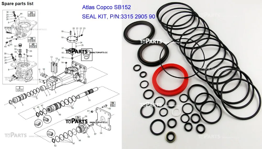 Atlas Copco SB152 Hydraulic Breaker Repair Kits - Durable & Reliable