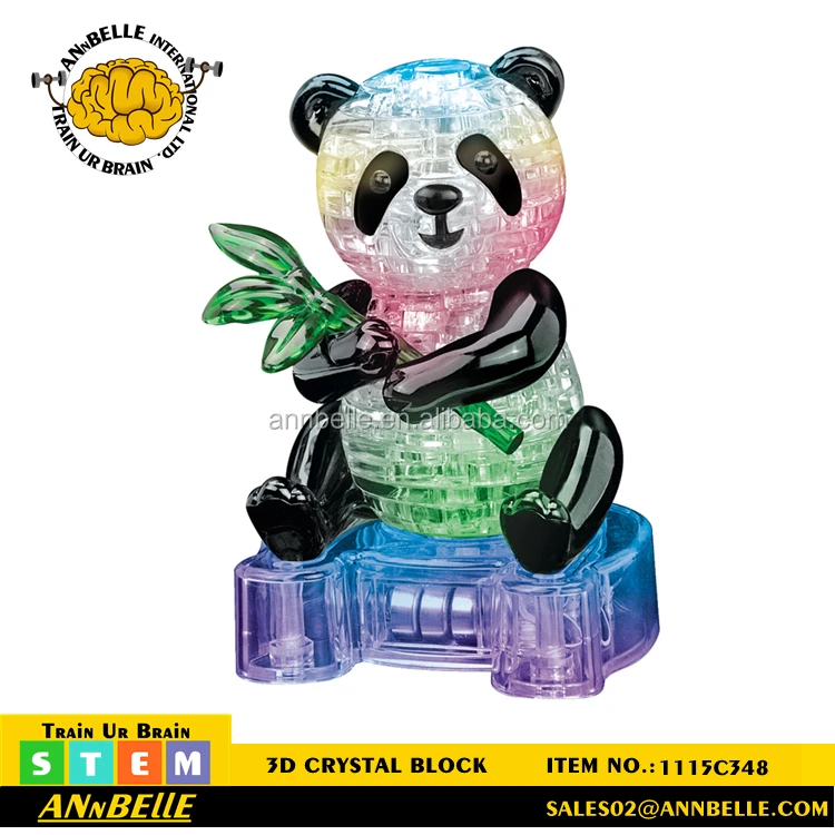3D Panda Puzzle Instructions - Build Your Own Crystal Block