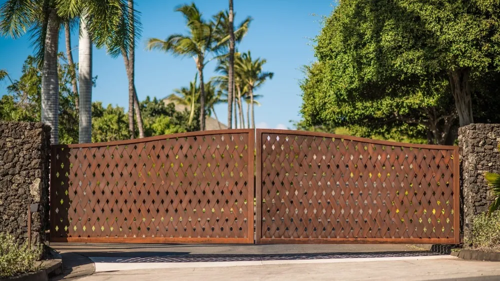 Laser Cut Rusty Red Corten Steel Driveway Gates - Custom Sizes, Eco ...