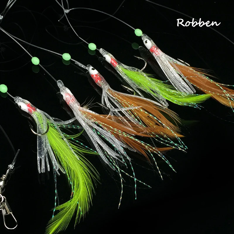 Amaozn Size 1/0 Sea Fishing Flasher Bait With Barrel Swivel For Herring ...