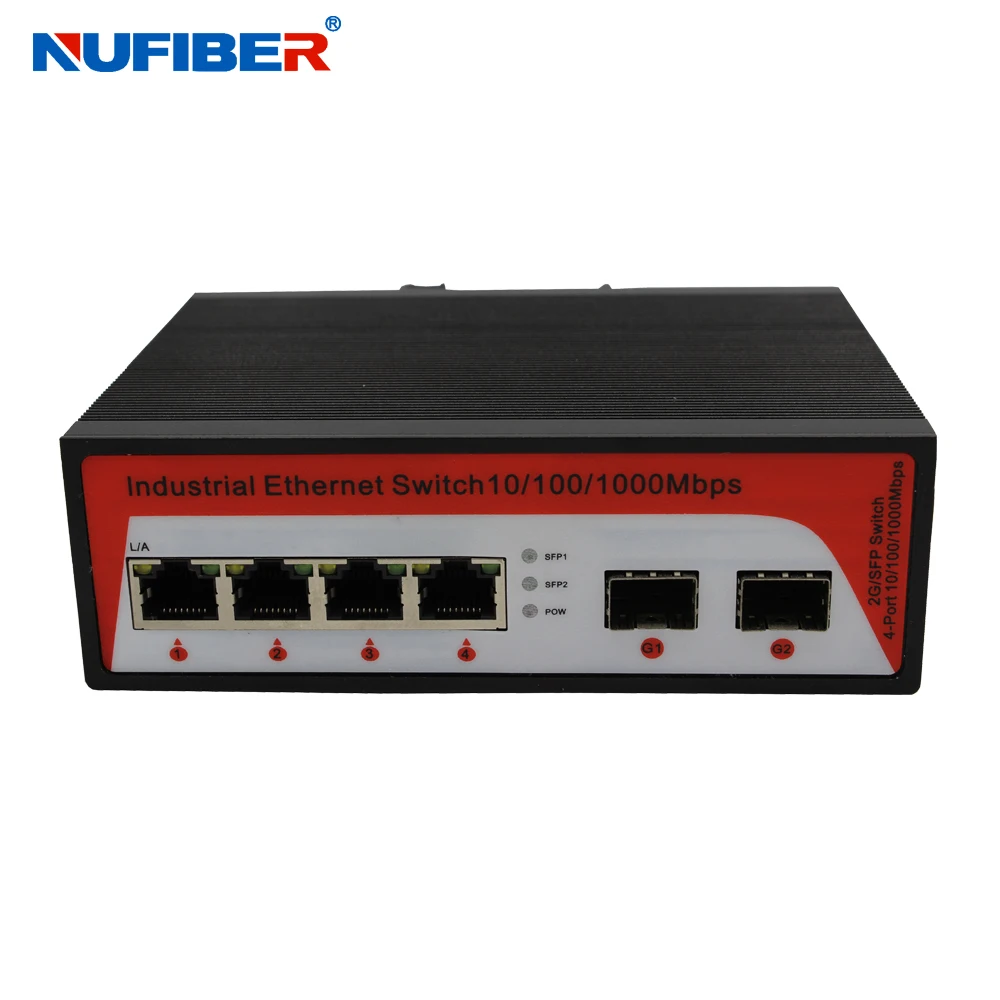 Industrial Gigabit SFP Switch with 2 SFP & 4 RJ45 Ports