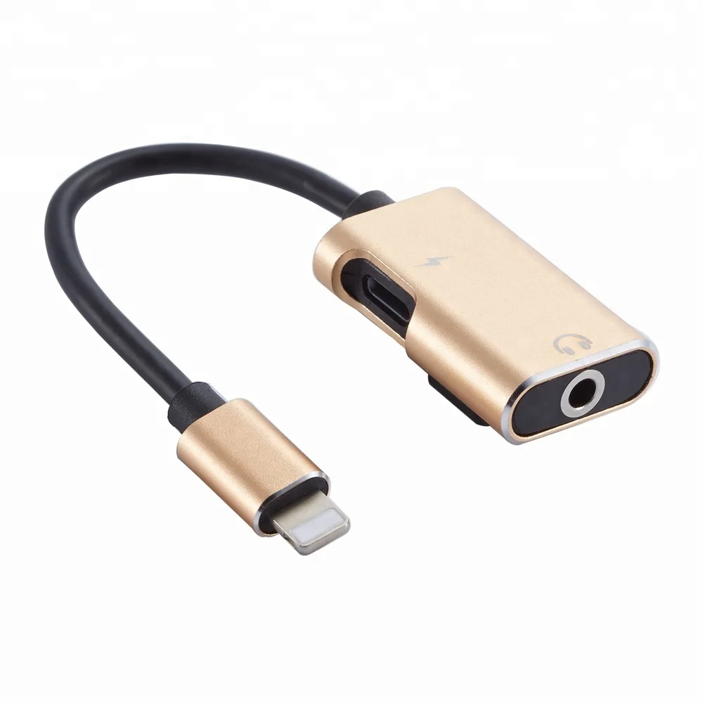 2 In 1 Charging Cable Mobile Phone Splitter 3.5 Mm Aux Headphone Jack ...