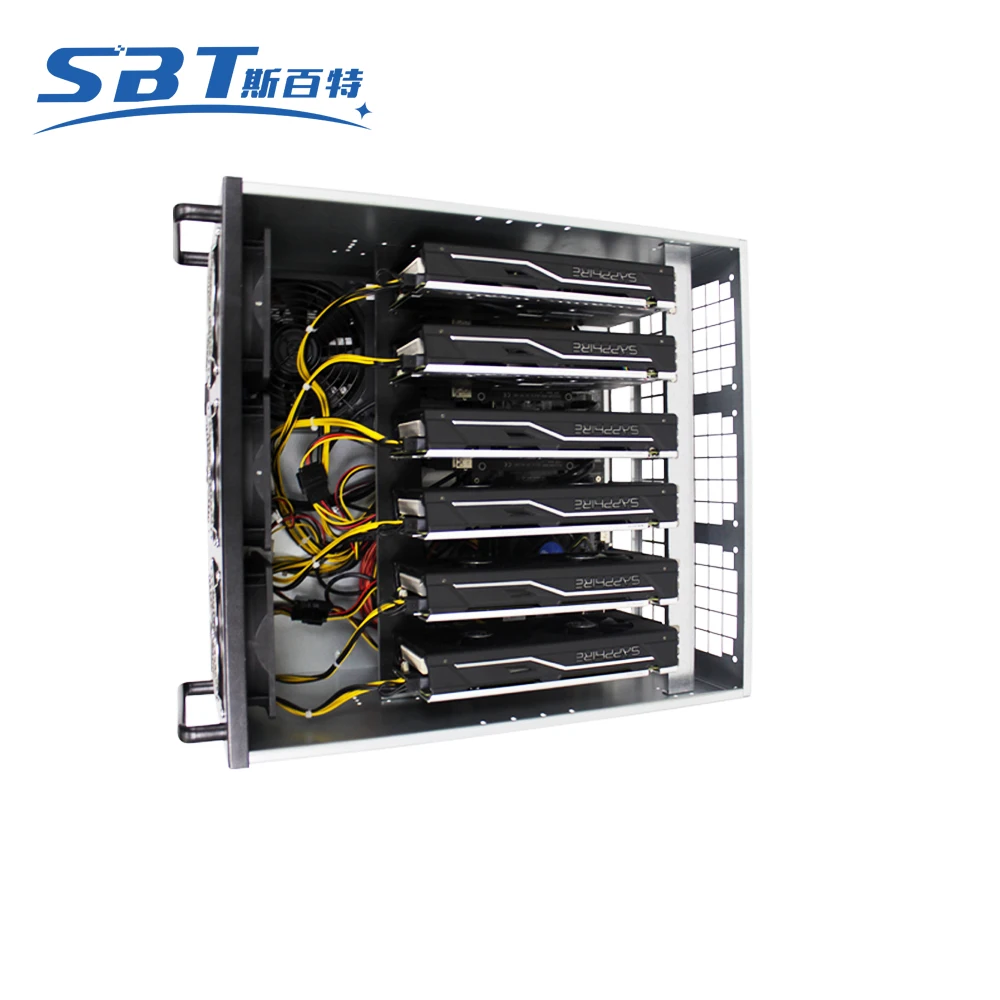 6u 6gpu Mining Rig Server Pc Case With 6 Fans Pre-installed Compatible ...