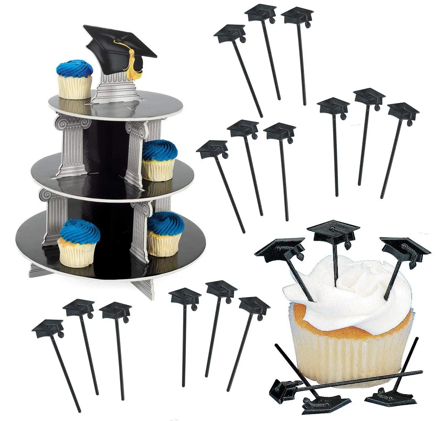 Buy Large Cupcake Stands Navy Blue Party Supplies Birthday Candy Bar