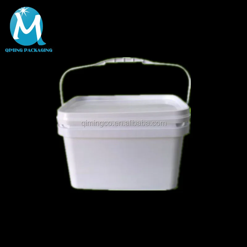 2 Gallon Square Bucket - Durable 25L Rectangle Plastic Pail