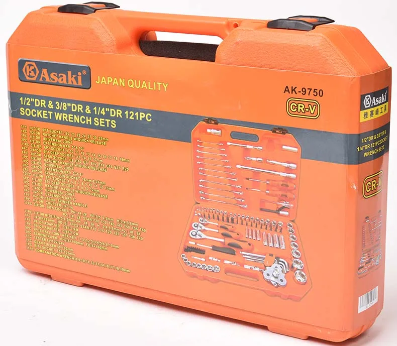 Asaki 121PCS Hand Tool Set Socket Wrenches - Professional Quality