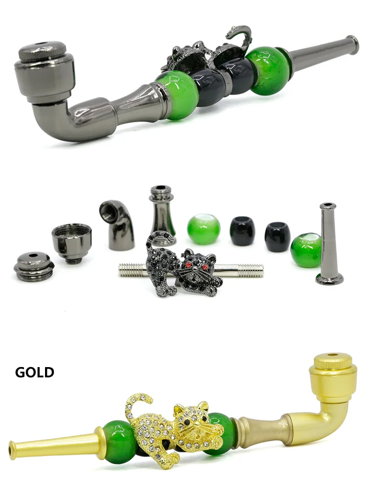 Mettle New Arrival Colorful Diamond Animal Shape Crystal Metal Smoking ...