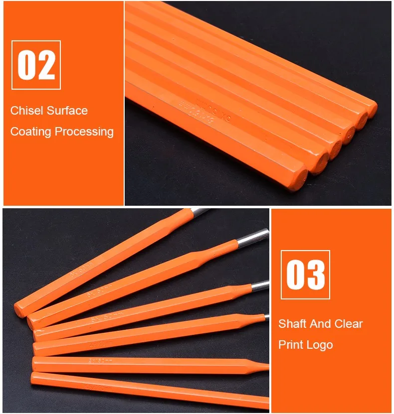 6pc Brass Non Sparking Tools Masonry Punch Chisel Set