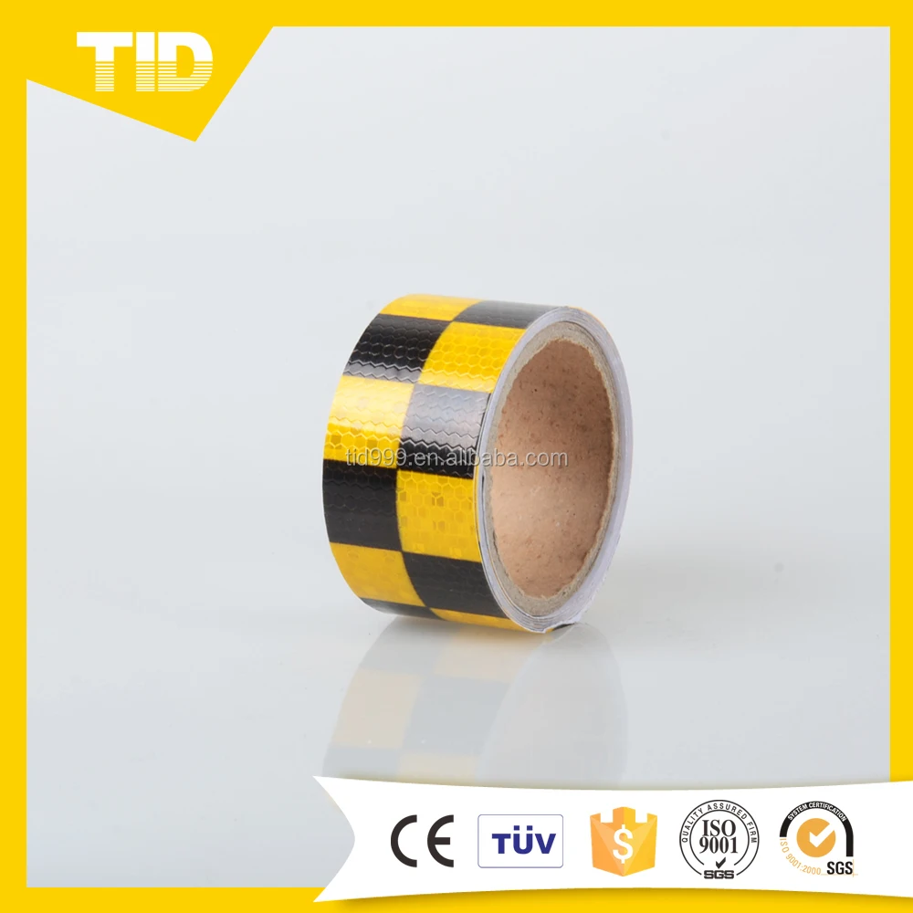 Black/yellow Checkered Reflective Tape - Safety & Durability