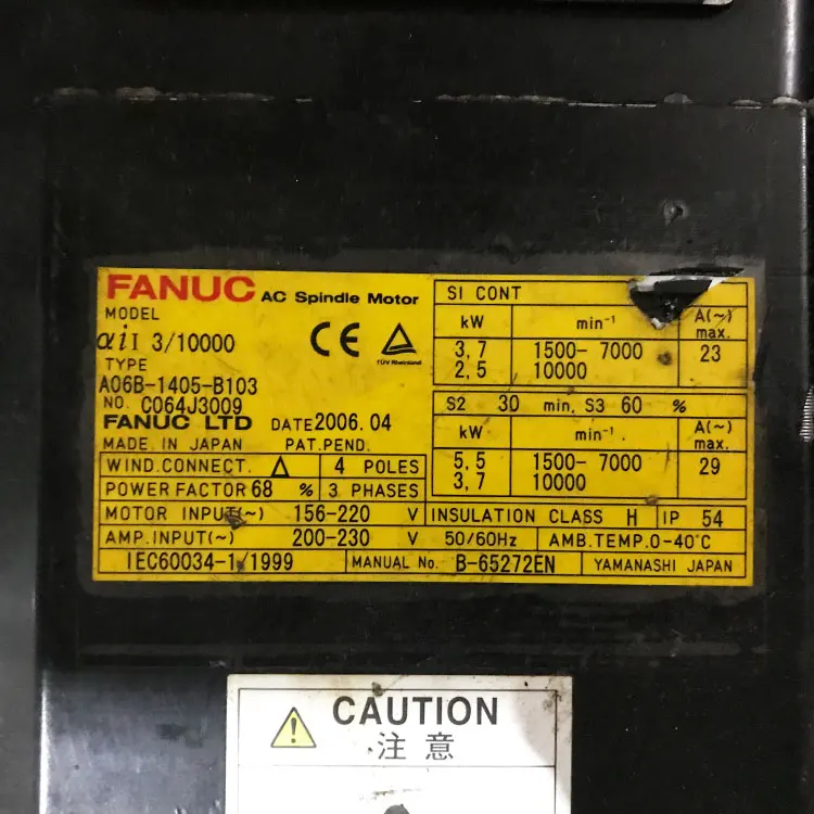 Fanuc A06B-1405-B103 original AC spindle motor with 3 months warranty ...