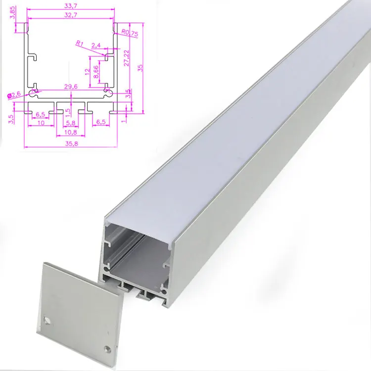 A6063 T5 Aluminum Extrusion Profiles 3535 Led Recessed Linear Light For ...