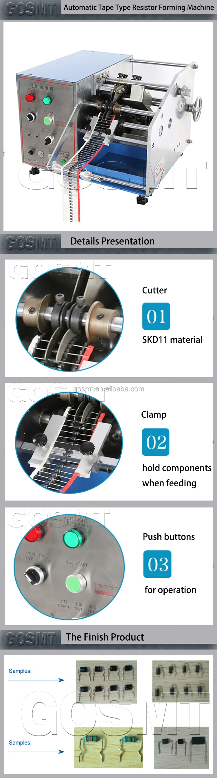 Tape Pack K Shape Components Resistor Lead Cut Machine Automatic ...