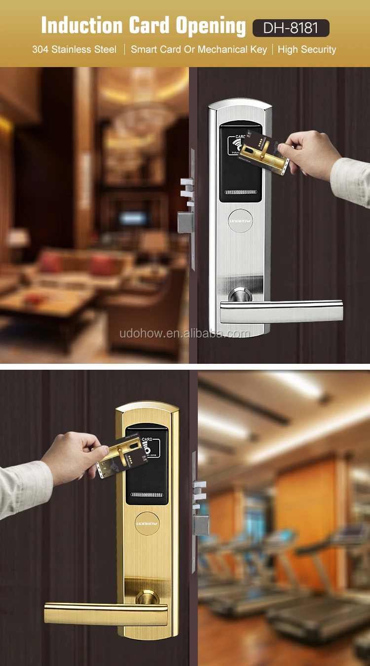 304 Stainless Steel Swipe Rfid Card Electronic Key Office Apartment ...