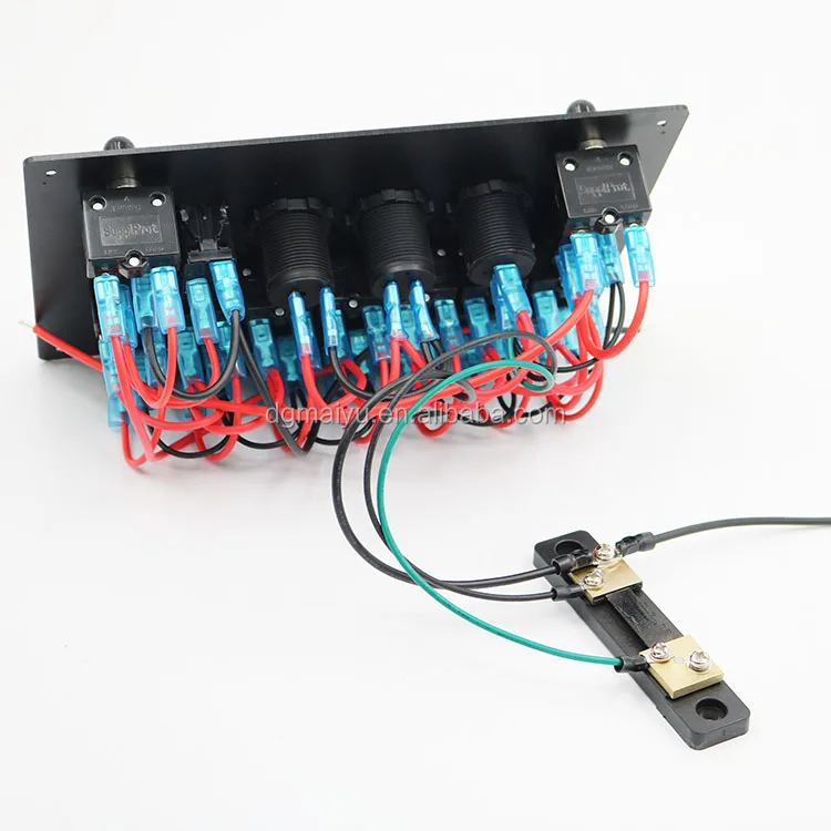 10 Gang Waterproof LED Rocker Switch Panel for Marine & Auto, Dual USB ...