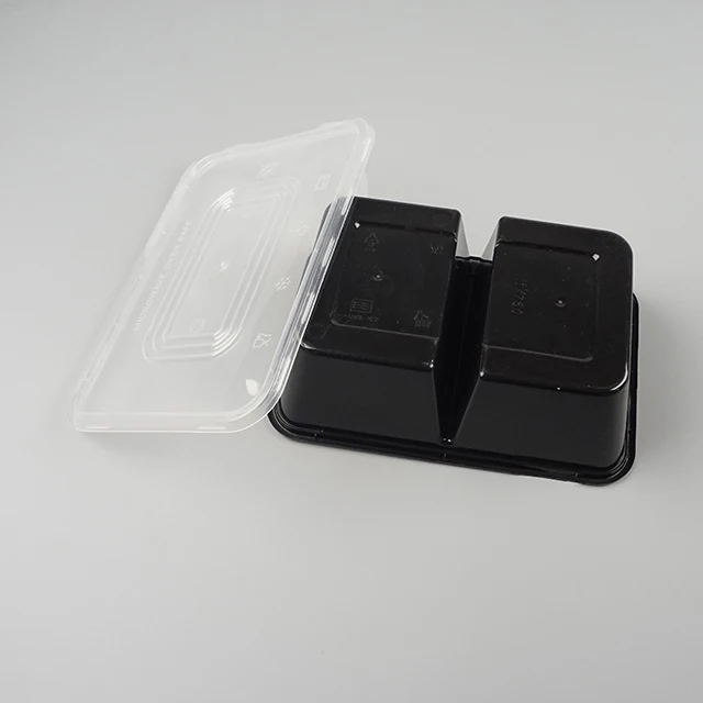 Two Compartments 750 Ml Eco- Healthy Disposable Pp Lunch Food Packaging ...