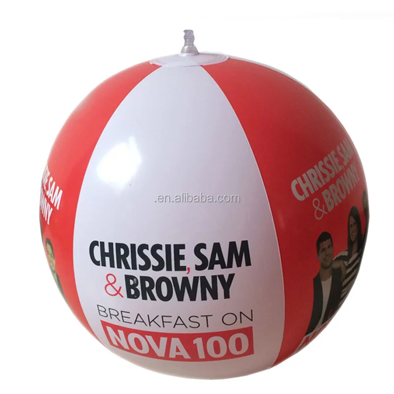Transparent Red 16inch Beach Ball With Logo Inflatable Wasserball Ce ...