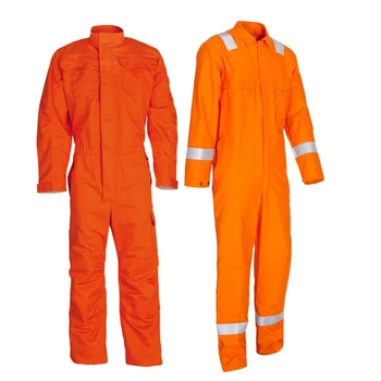 Red Long Sleeve Cotton Reflective Construction Workwear Overalls For ...